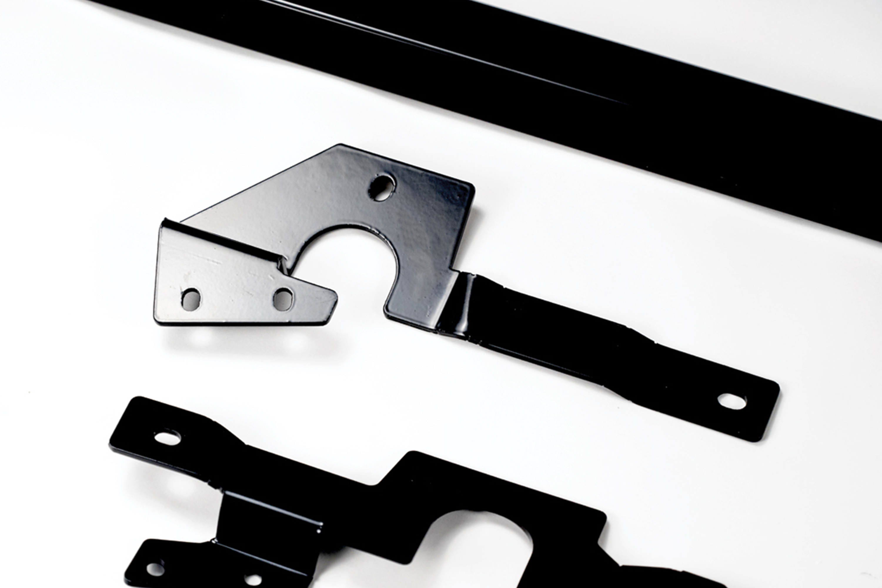 SWB Gloss Black Trapezoid Side Bars by Leighton Vans (for Ford Transit ...